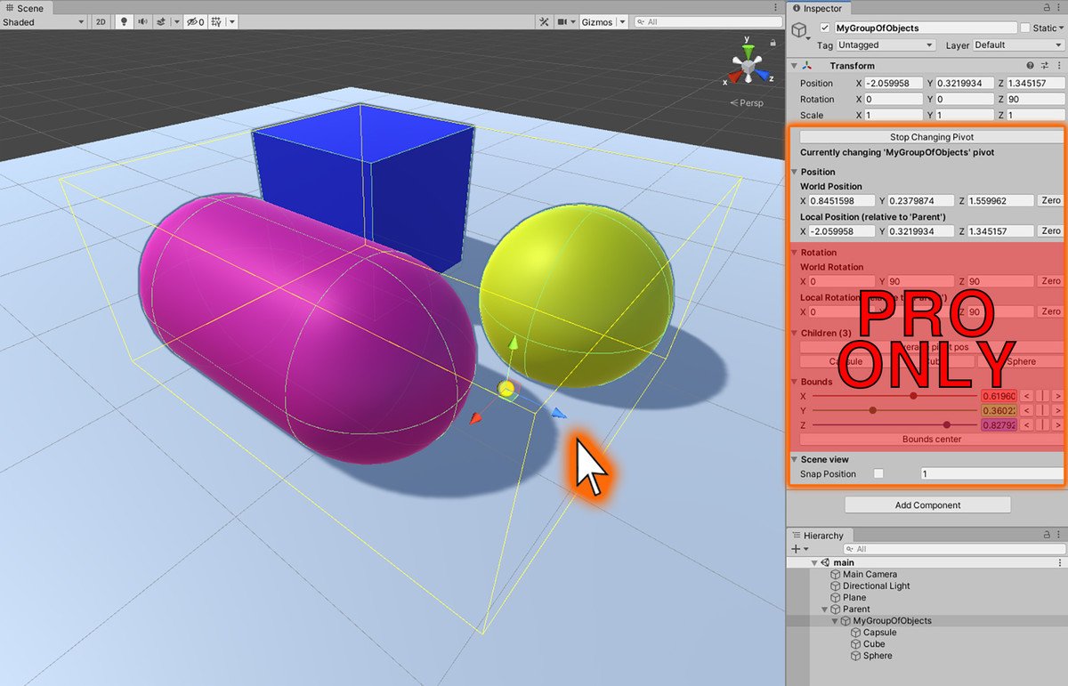 БЕСПЛАТНЫЙ модификатор Super Pivot | Ассеты для Unity | UnityHub.ru